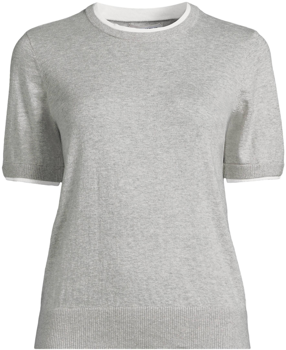Click here for Lands End Womens Double Trim Cotton Crew Neck Tee... prices