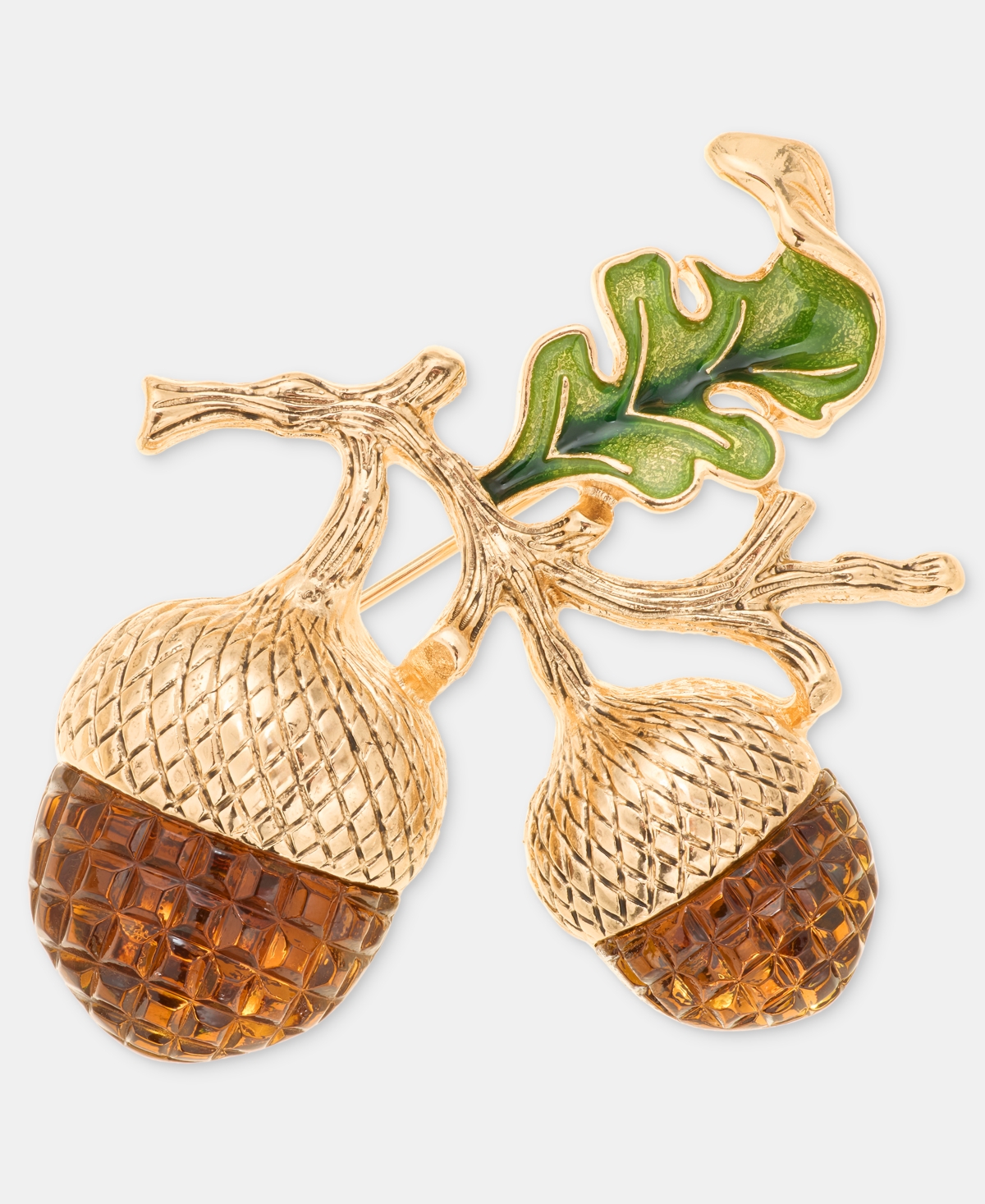 Click here for Anne Klein Stone Acorn Branch Pin - Multi prices