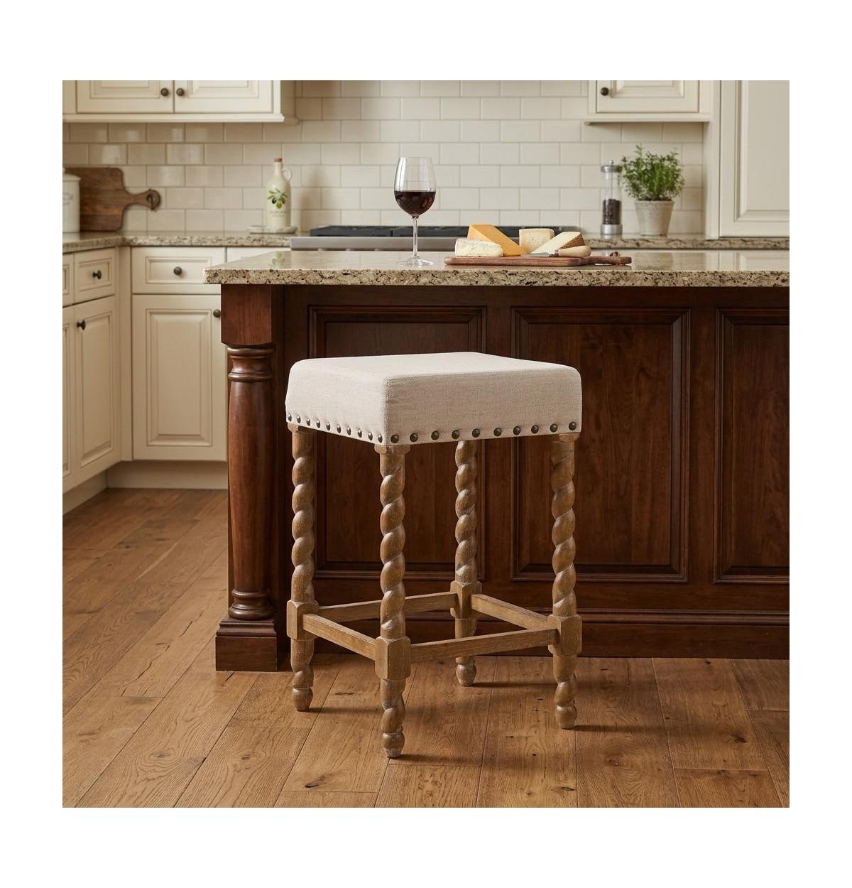 Click here for HomeRoots 24 Faux Leather and Solid Wood Backless... prices