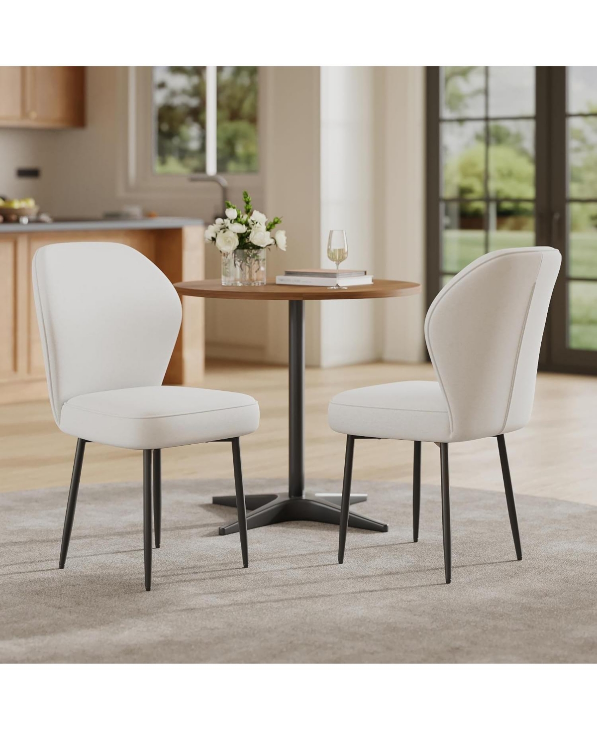 Click here for homfan Set of 2 Fabric Upholstered Dining Chairs w... prices