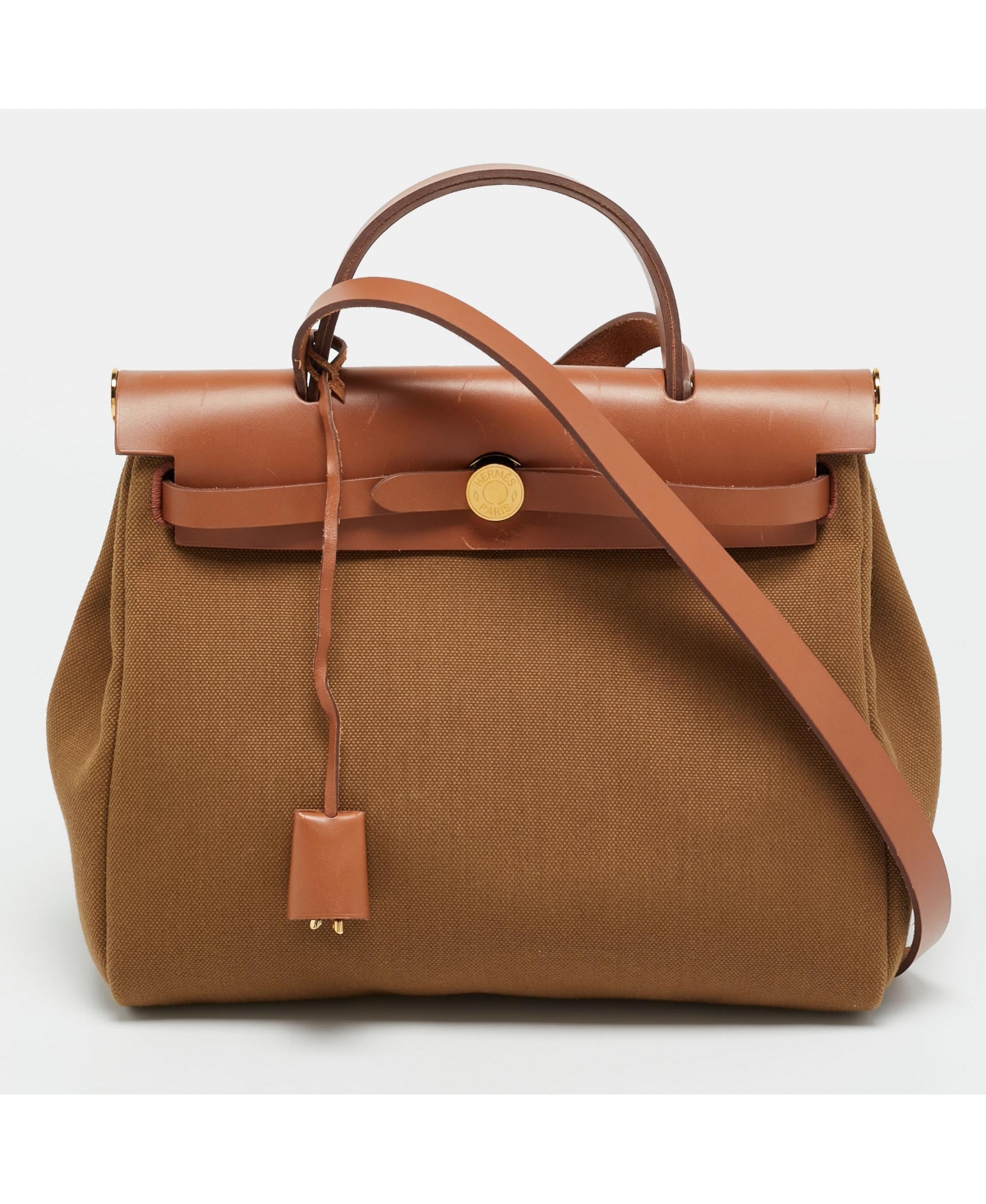 Click here for Pre-Owned Hermes womens Herbag Zip 31 Canvas and L... prices