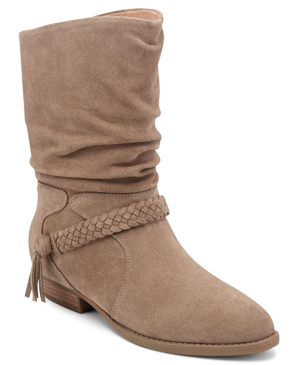 Click here for Earth Womens Printy Suede Ruched Pull-On Boots - T... prices