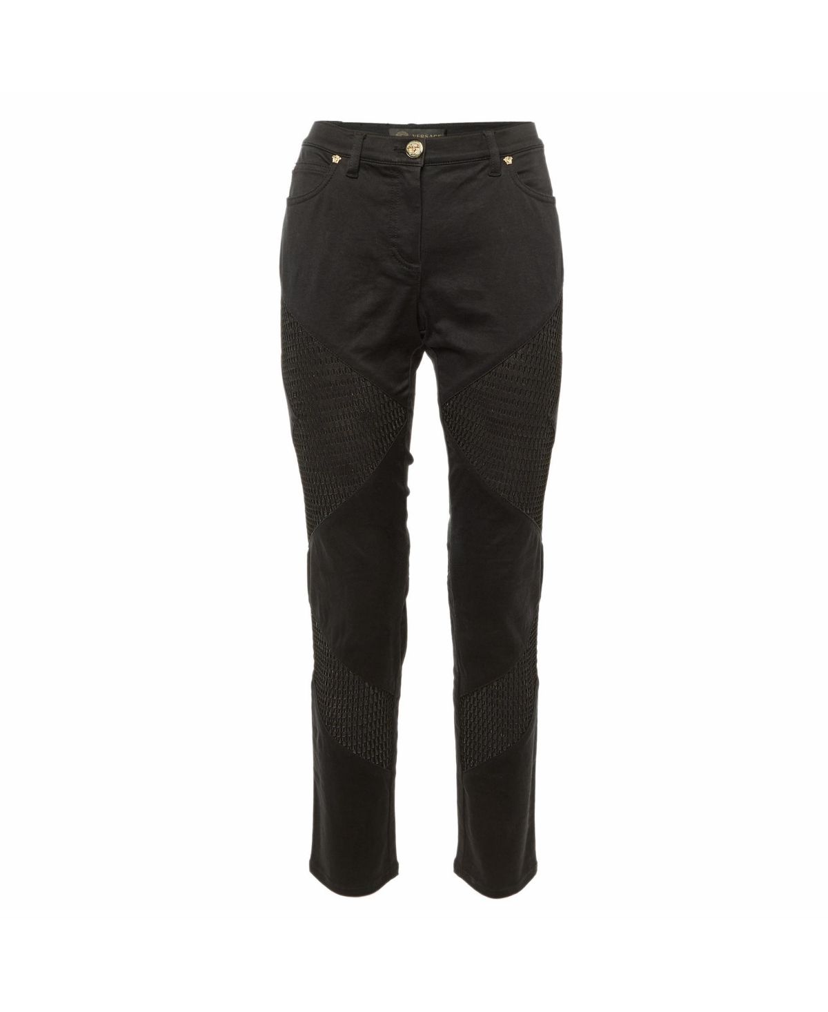 Click here for Pre-Owned Versace Womens Denim and Mesh Paneled Sl... prices