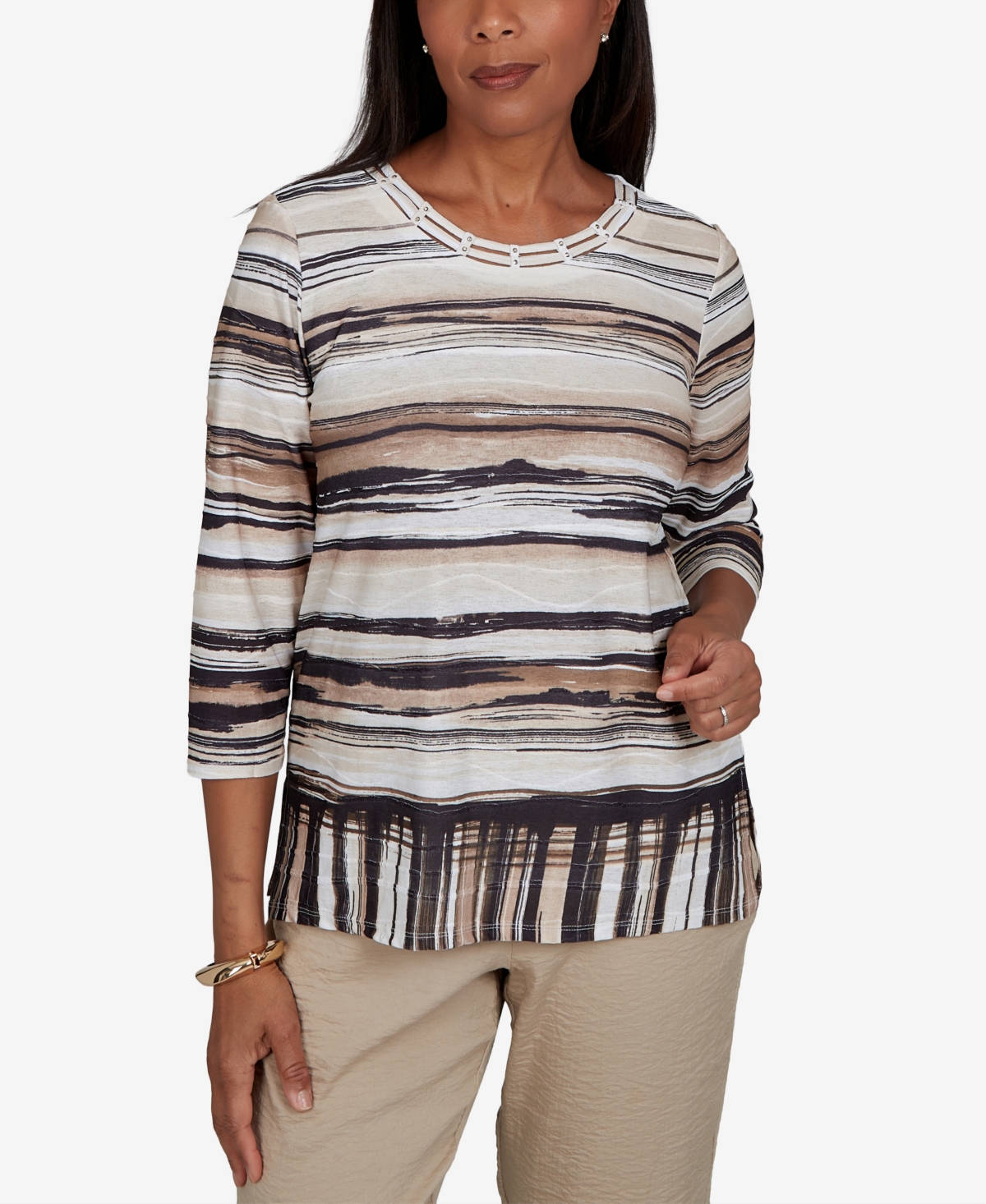 Click here for Alfred Dunner Womens Travel Advisory Scratched Str... prices