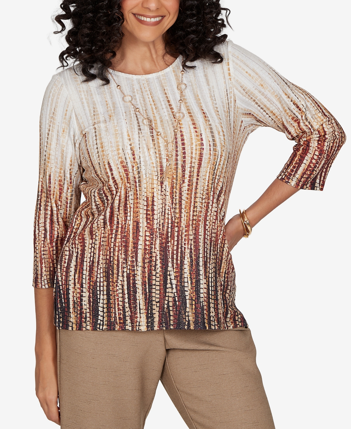 Click here for Alfred Dunner Womens Union Square Textured Ombre S... prices