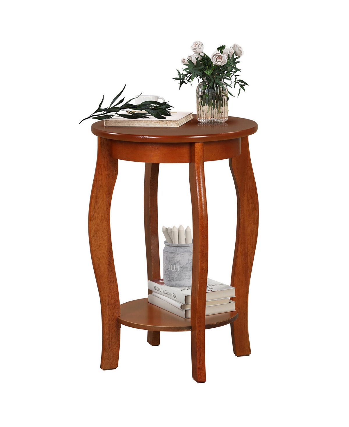 Click here for Gymax 2-Tier Round End Table Narrow Sofa Side Nigh... prices