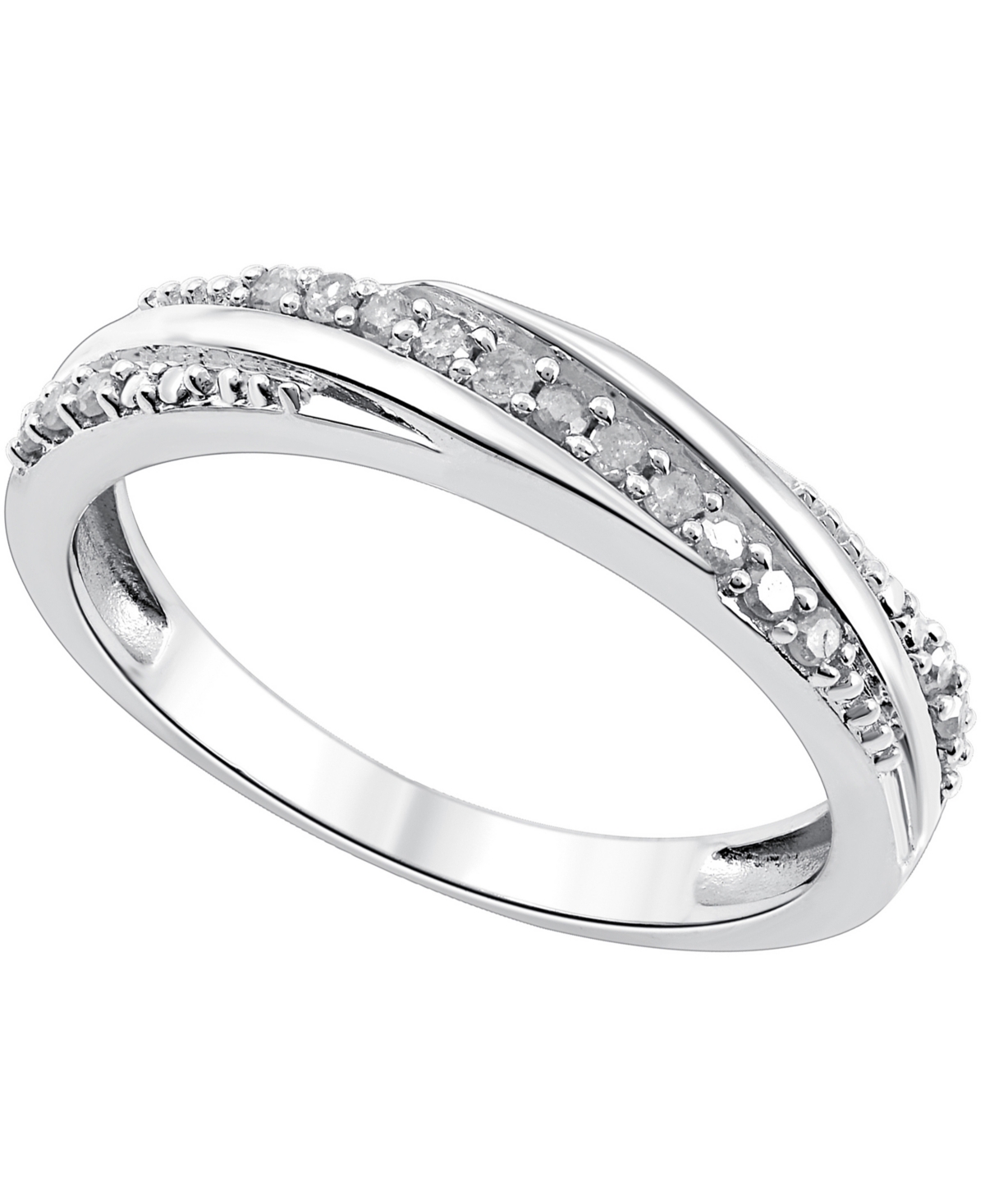 Click here for Diamond Twist Look Ring (1/6 ct. t.w.) in Sterling... prices