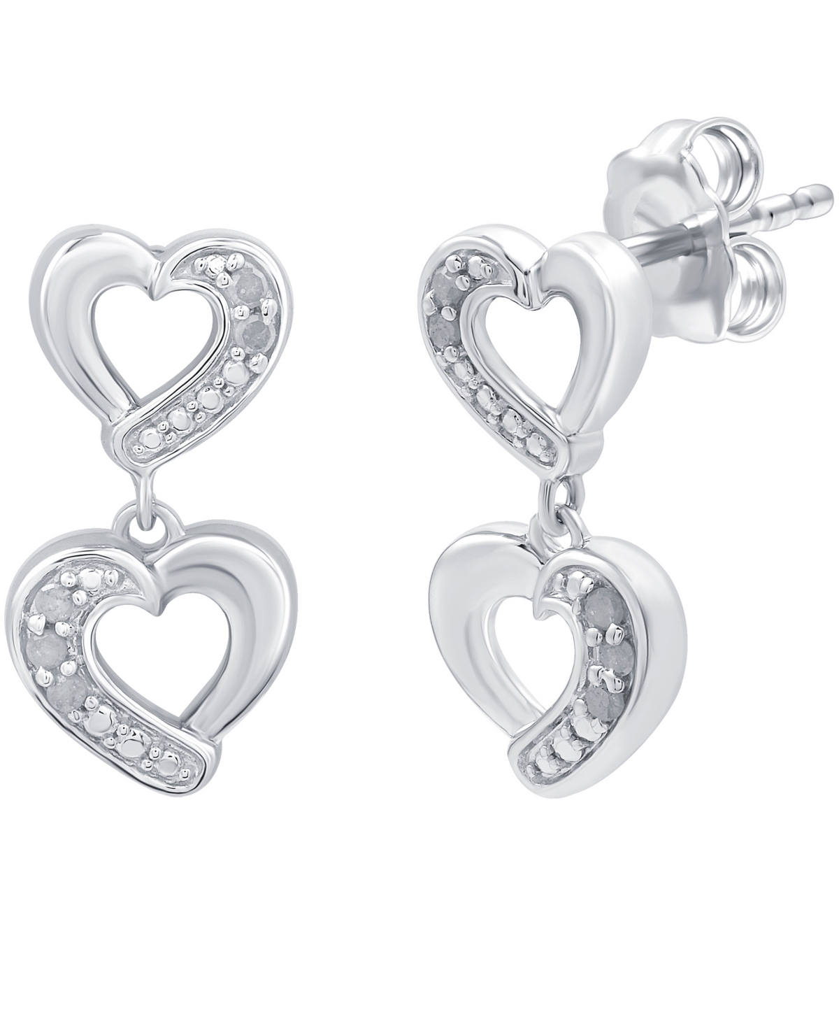 Click here for Diamond Heart Drop Earrings (1/10 ct. t.w.) in Ste... prices