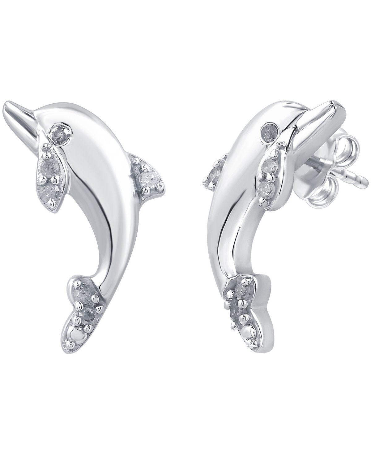 Click here for Diamond Dolphin Stud Earrings (1/10 ct. t.w.) in S... prices