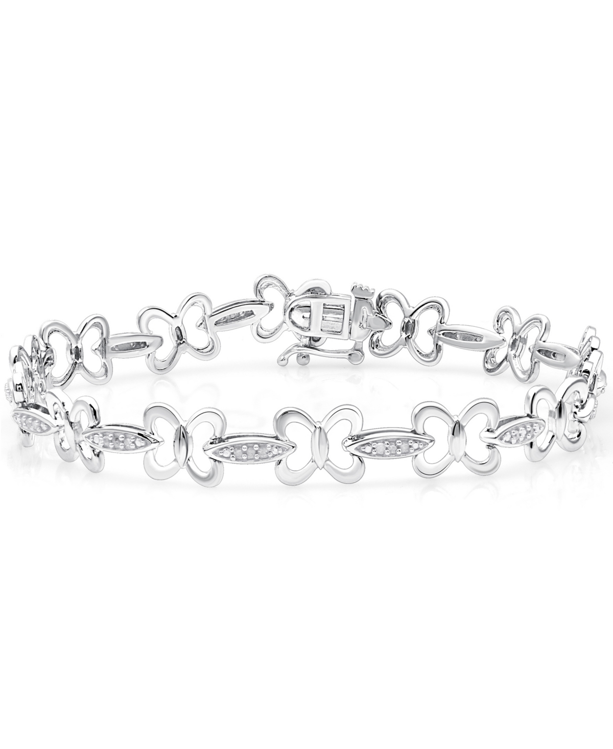 Click here for Diamond Butterfly Link Bracelet (1/6 ct. t.w.) in... prices