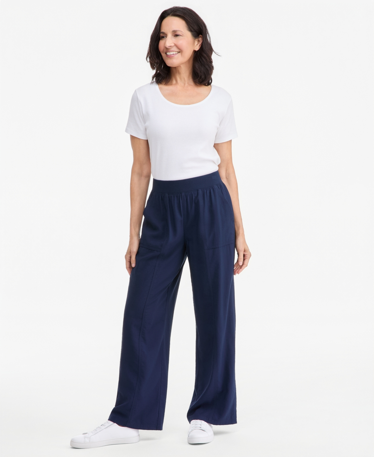 Click here for Style & Co Womens High-Rise Pull-On Wide-Leg Drape... prices