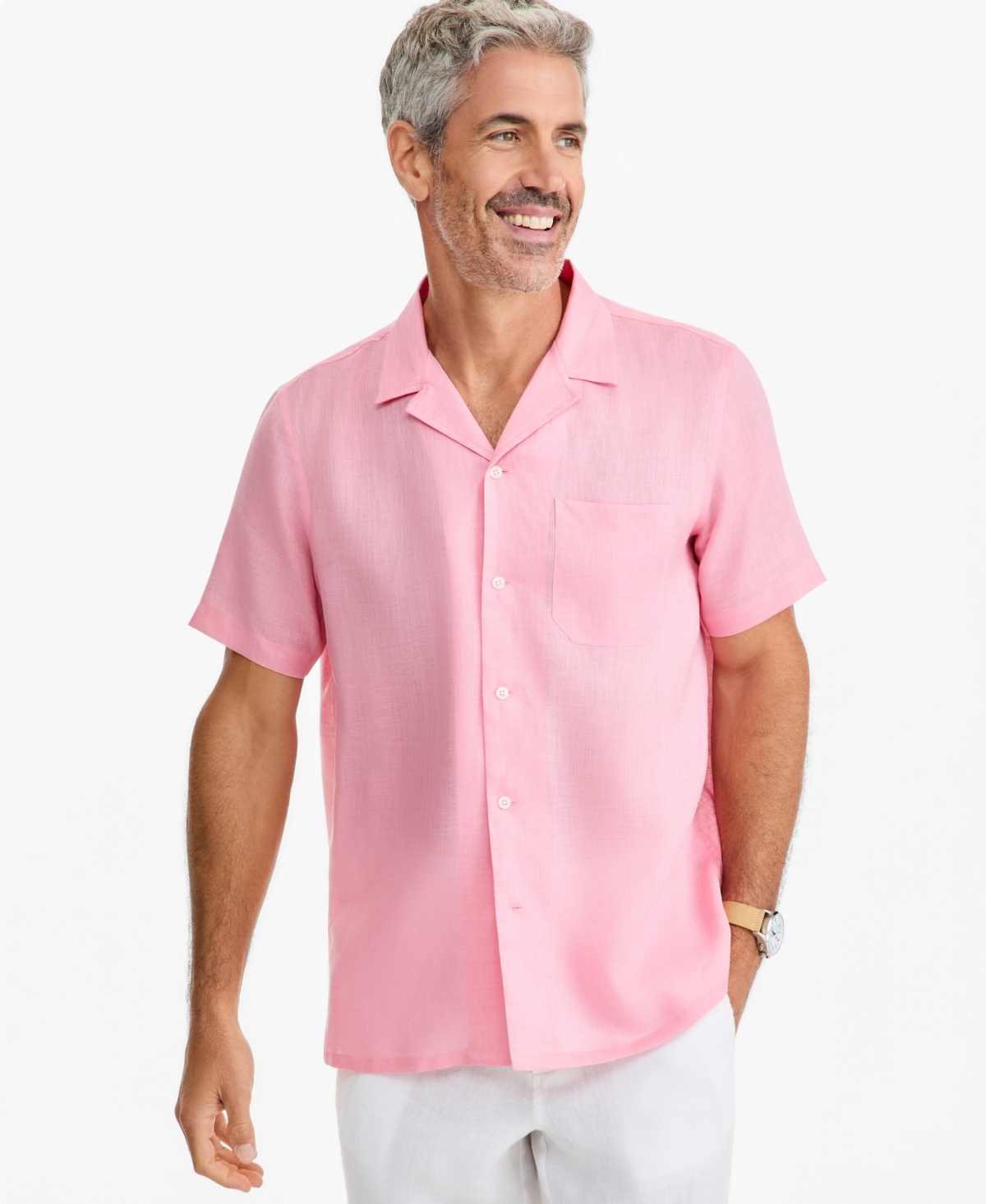 Click here for Club Room Mens Short-Sleeve Camp Collar Linen Shir... prices