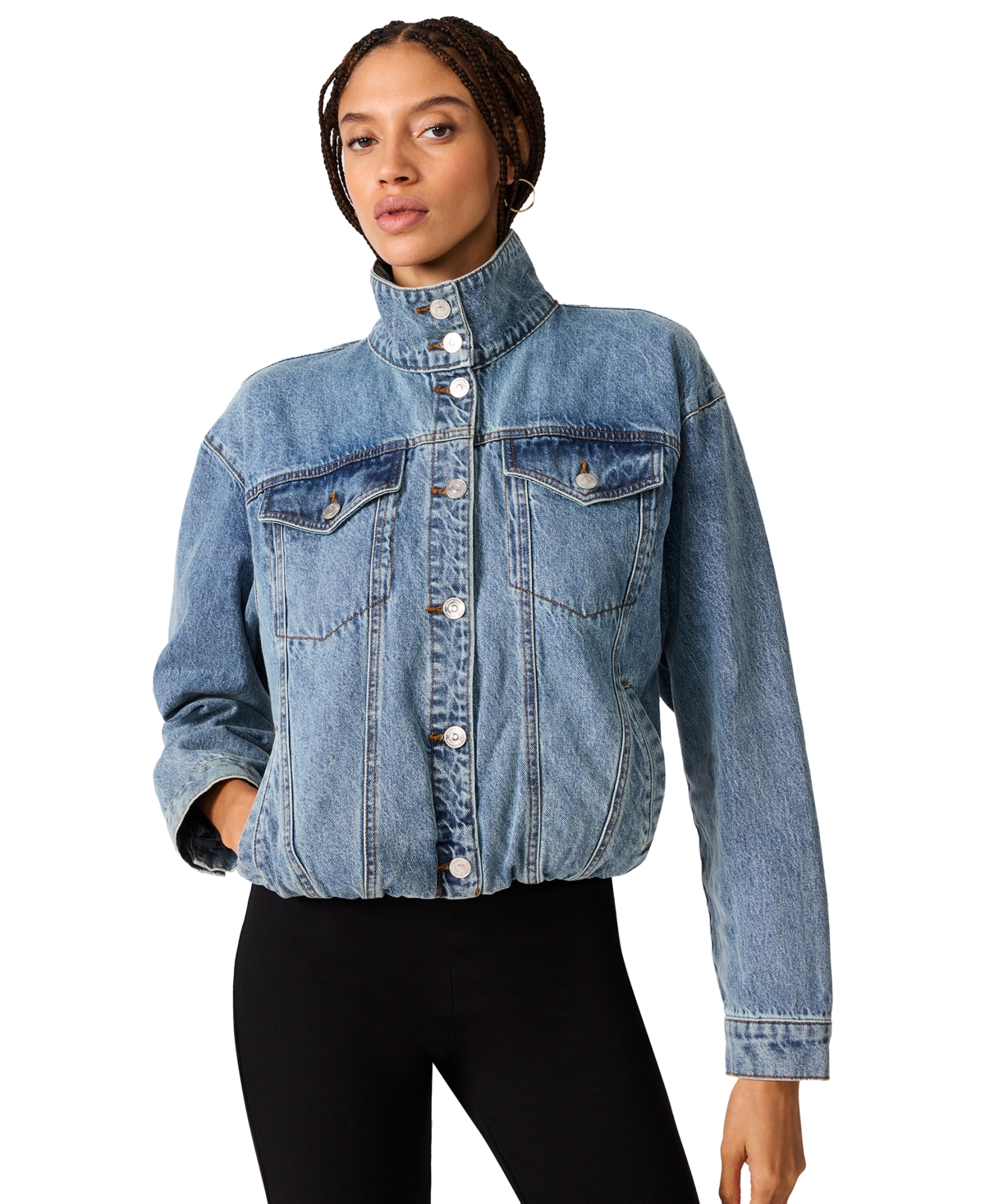 Click here for Steve Madden Womens Allyson Long-Sleeve Cotton Jac... prices
