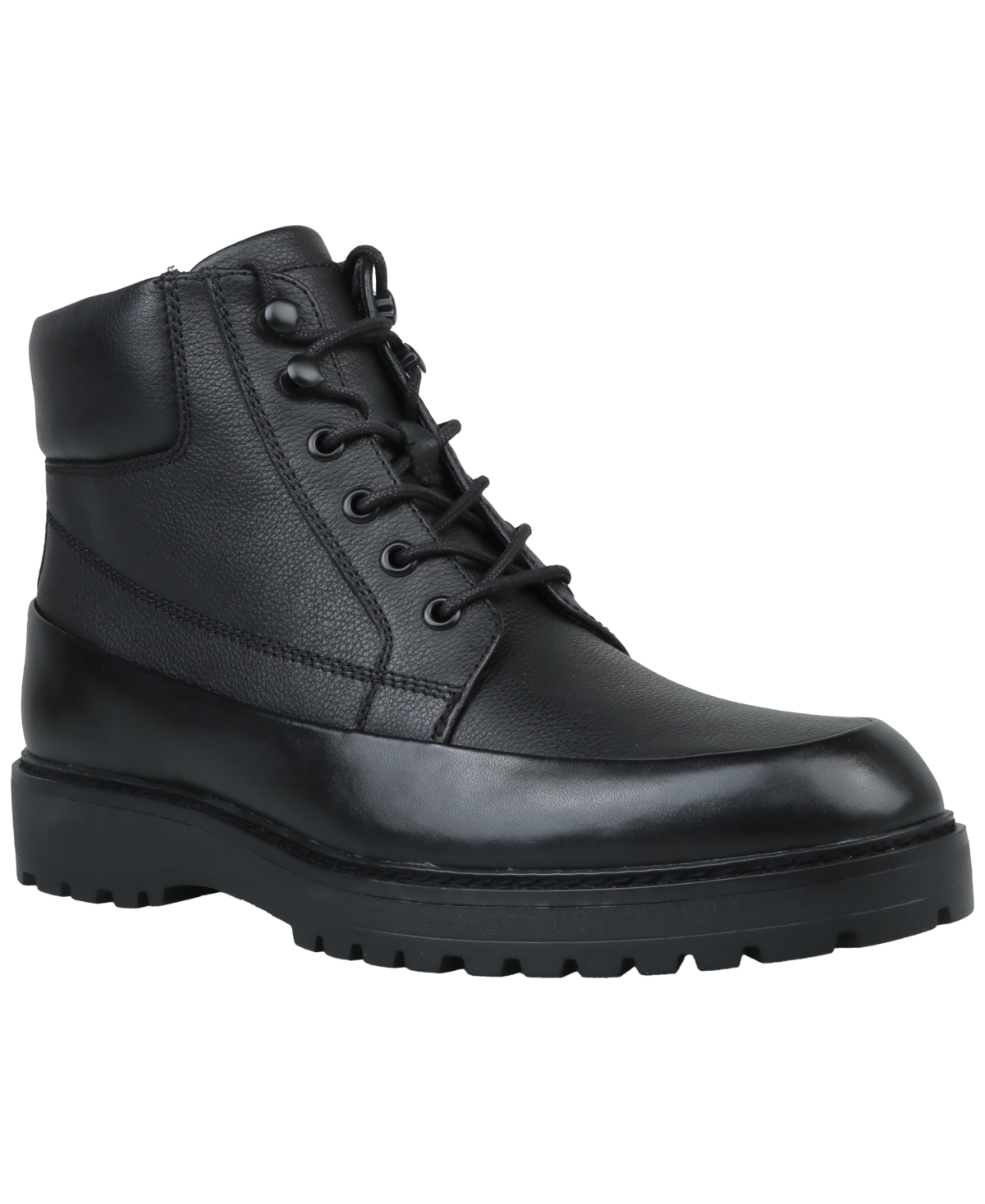 Click here for Alfani Mens Leather Round-Toe Boots - Black prices