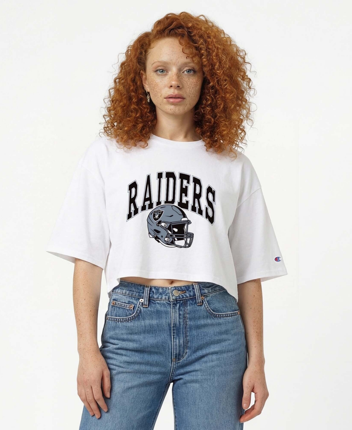Click here for Champion Womens White Las Vegas Raiders Boyfriend... prices
