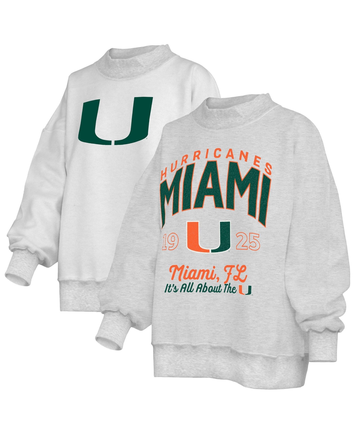 Click here for Pressbox Womens Heather Gray Miami Hurricanes Reve... prices