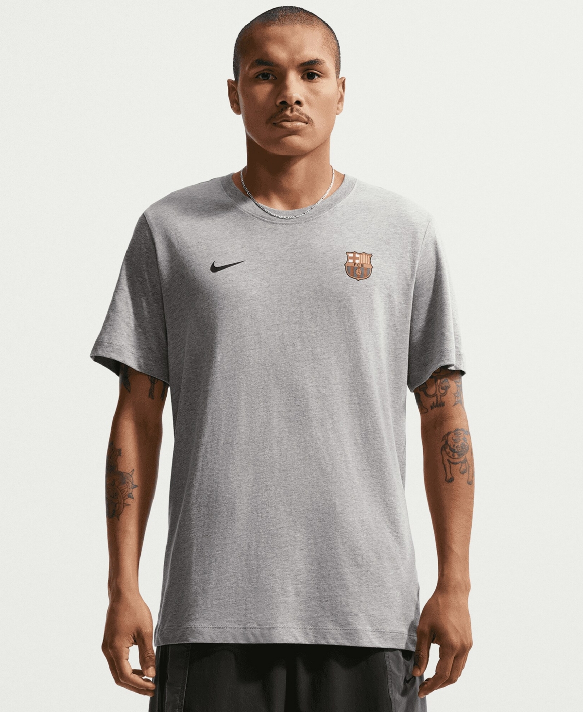Click here for Nike Mens Gray Barcelona Crest Essential T-Shirt -... prices