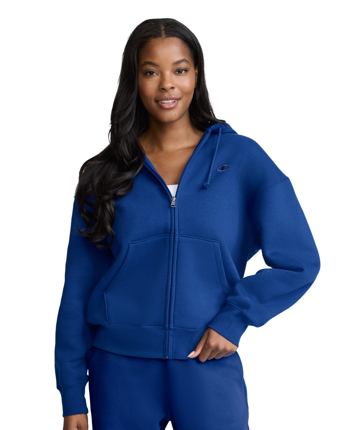 Click here for Champion Womens Sophomore Full Zip Hoodie - Blue D... prices