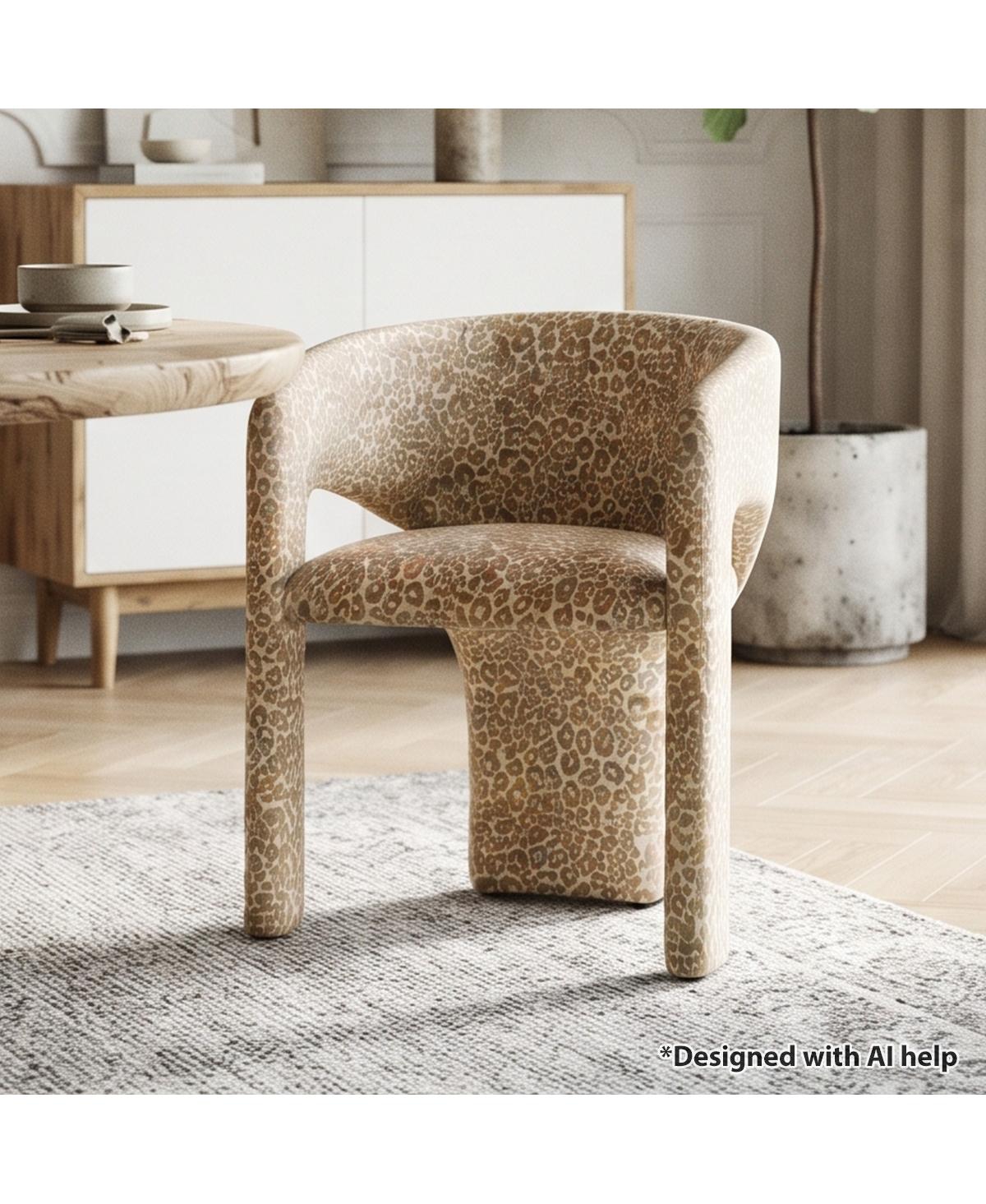 Click here for Maison Boucle Upholstered Leopard Print Accent Cha... prices