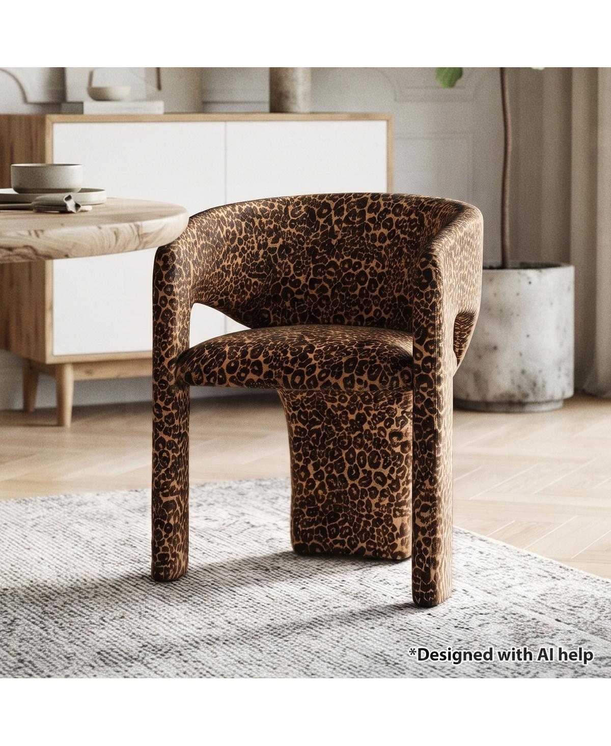 Click here for Maison Boucle Upholstered Leopard Print Accent Cha... prices