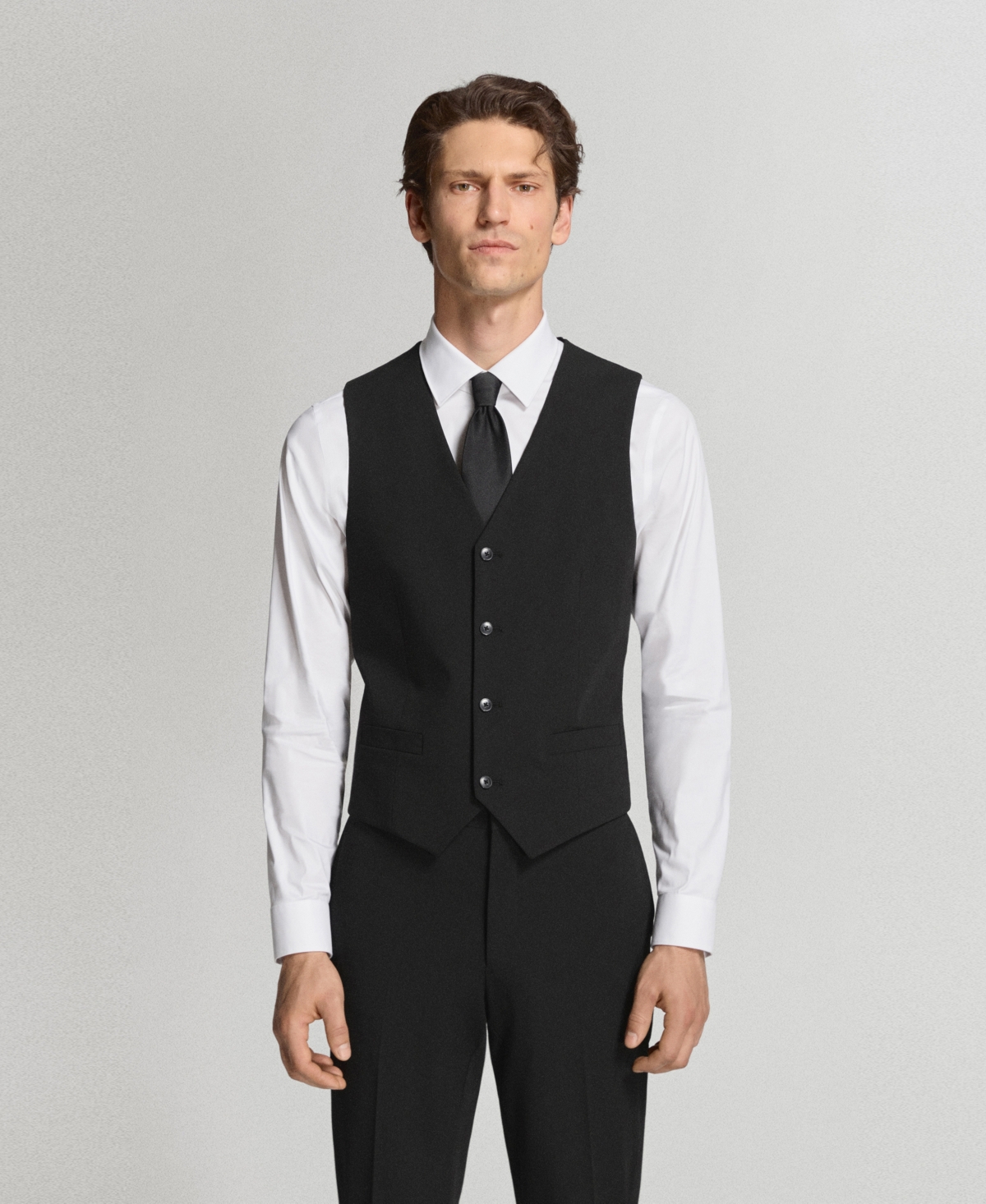 Click here for Mango Mens Paris Slim-Fit Suit Vest - Black prices
