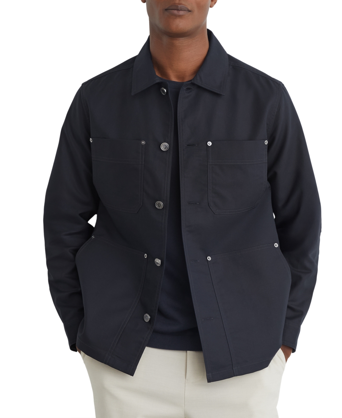 Click here for Reiss Mens Yorker Cotton-Twill Four-Pocket Overshi... prices