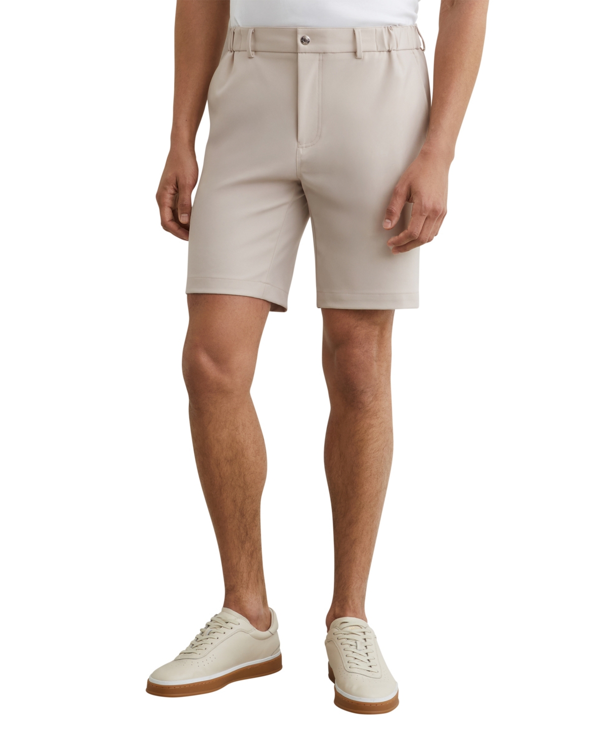 Click here for Reiss Mens Drill Technical Stretch Shorts - Stone prices