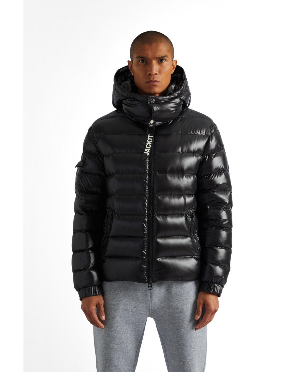 Click here for JACK1T Mens Hooded Puffer Jacket - Black prices