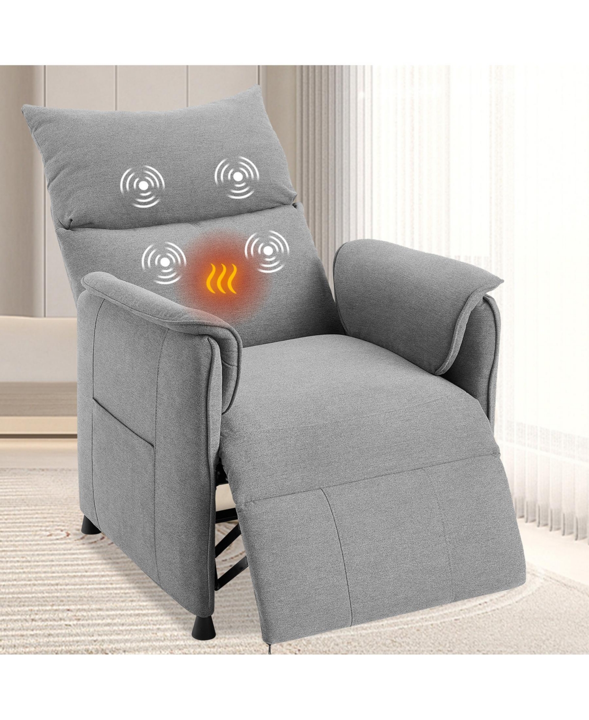 Click here for homfan Modern Fabric Electric Recliner with Massag... prices