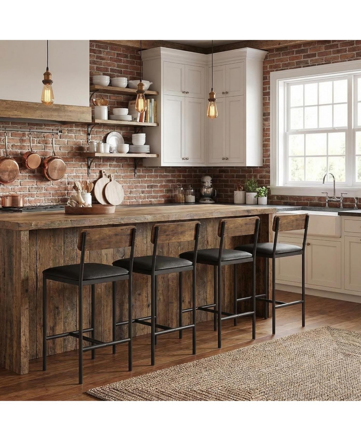Click here for homfan Bar Height 3-Piece Pub Table and 2 Stools S... prices