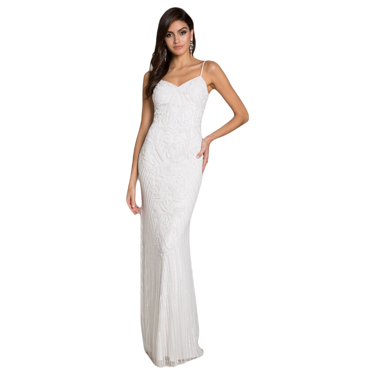 Click here for Lara Womens Brooke Beaded Sequin Spaghetti-Strap G... prices