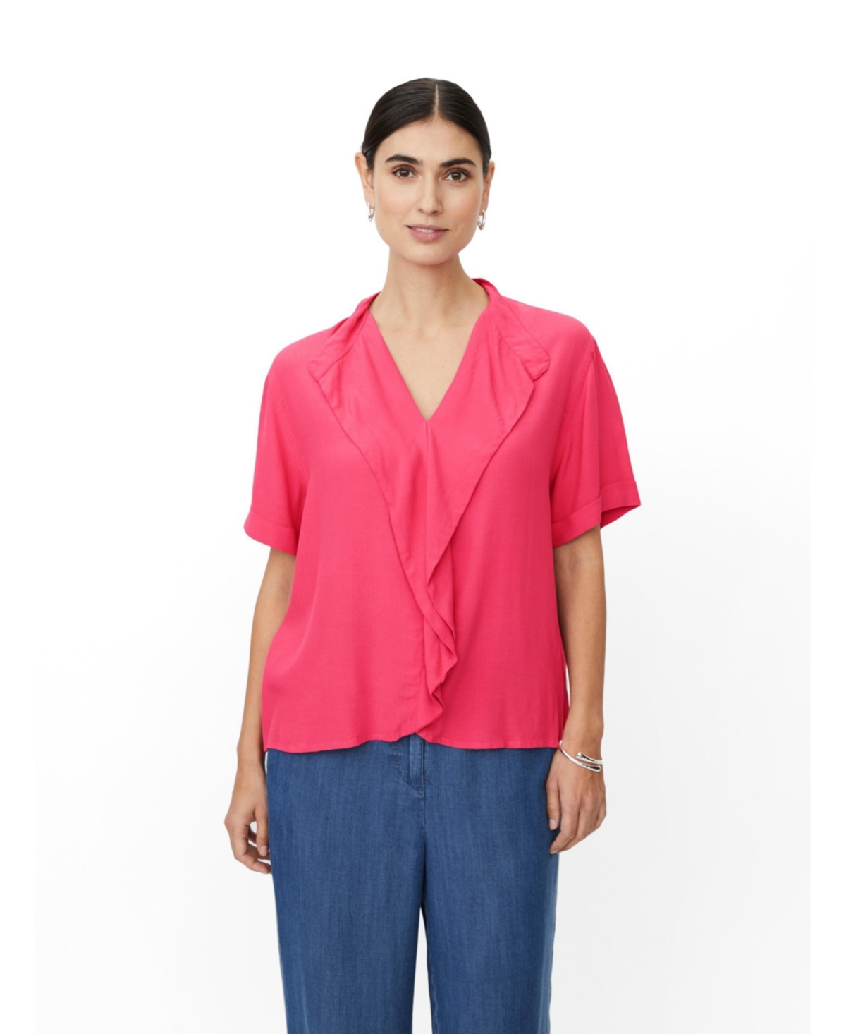 Click here for Masai Copenhagen Womens MaDyvora V-Neck Ruffle Blo... prices