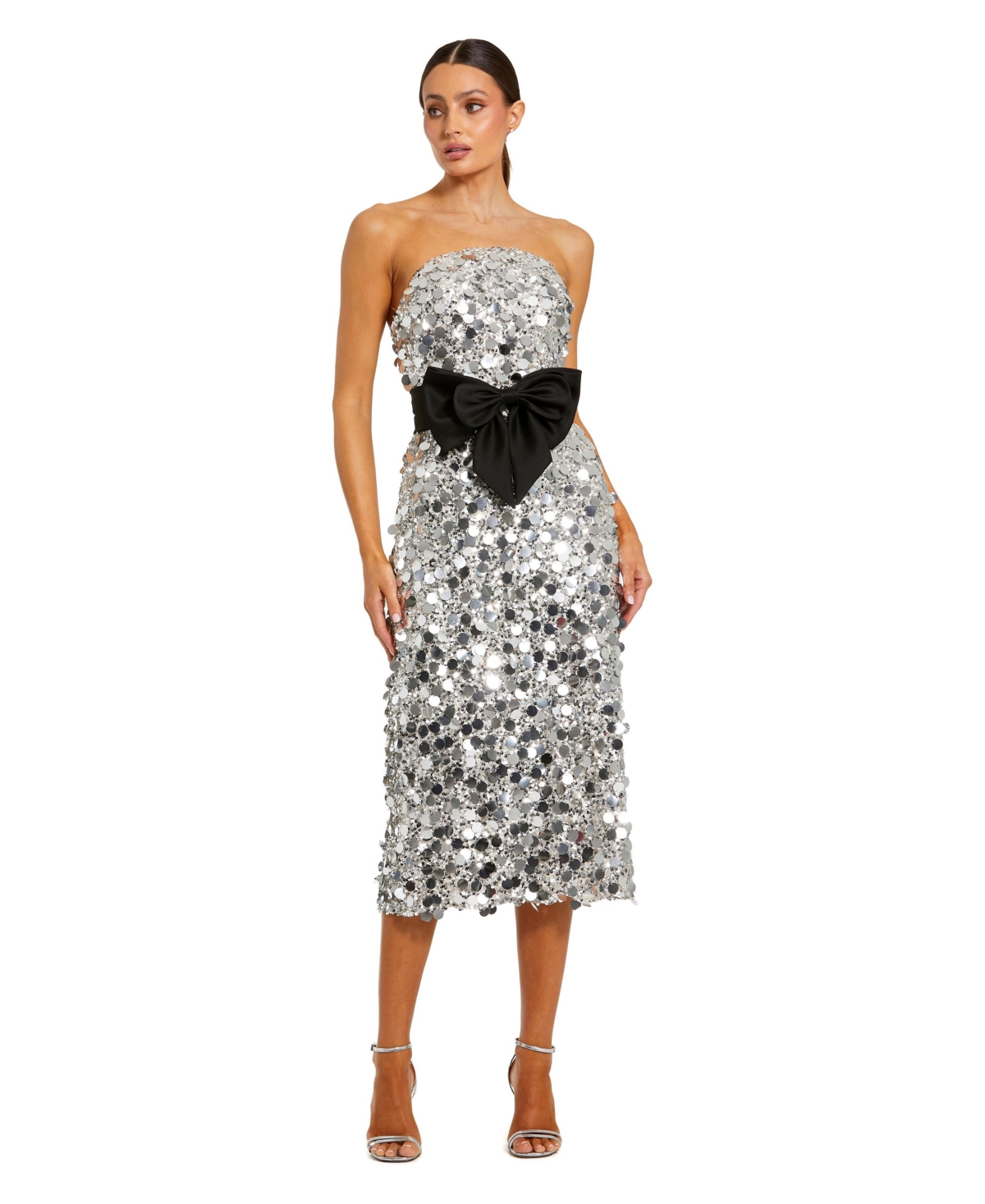 Click here for Mac Duggal Womens Strapless Paillete Column Midi D... prices
