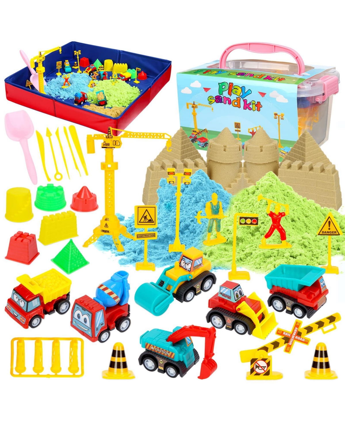 Click here for homfan 43Pieces Construction Sand Toy Set for Kids... prices