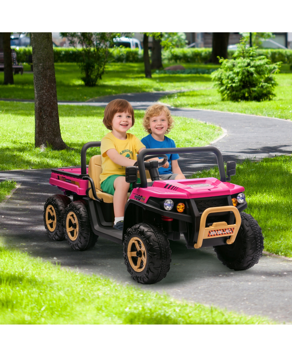 Click here for homfan 24V 2-Seater Ride-On Dump Truck 4WD with Re... prices