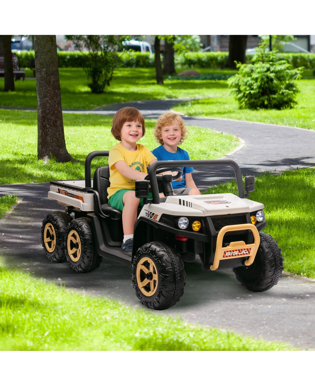 Click here for homfan 24V 2-Seater Ride-On Dump Truck 4WD with Re... prices