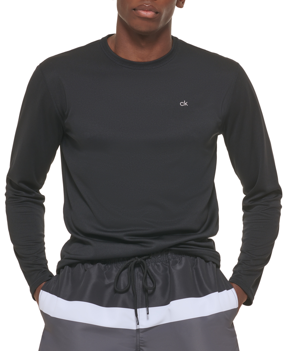 Click here for Calvin Klein Mens Long-Sleeve Quick-Dry Logo Perfo... prices