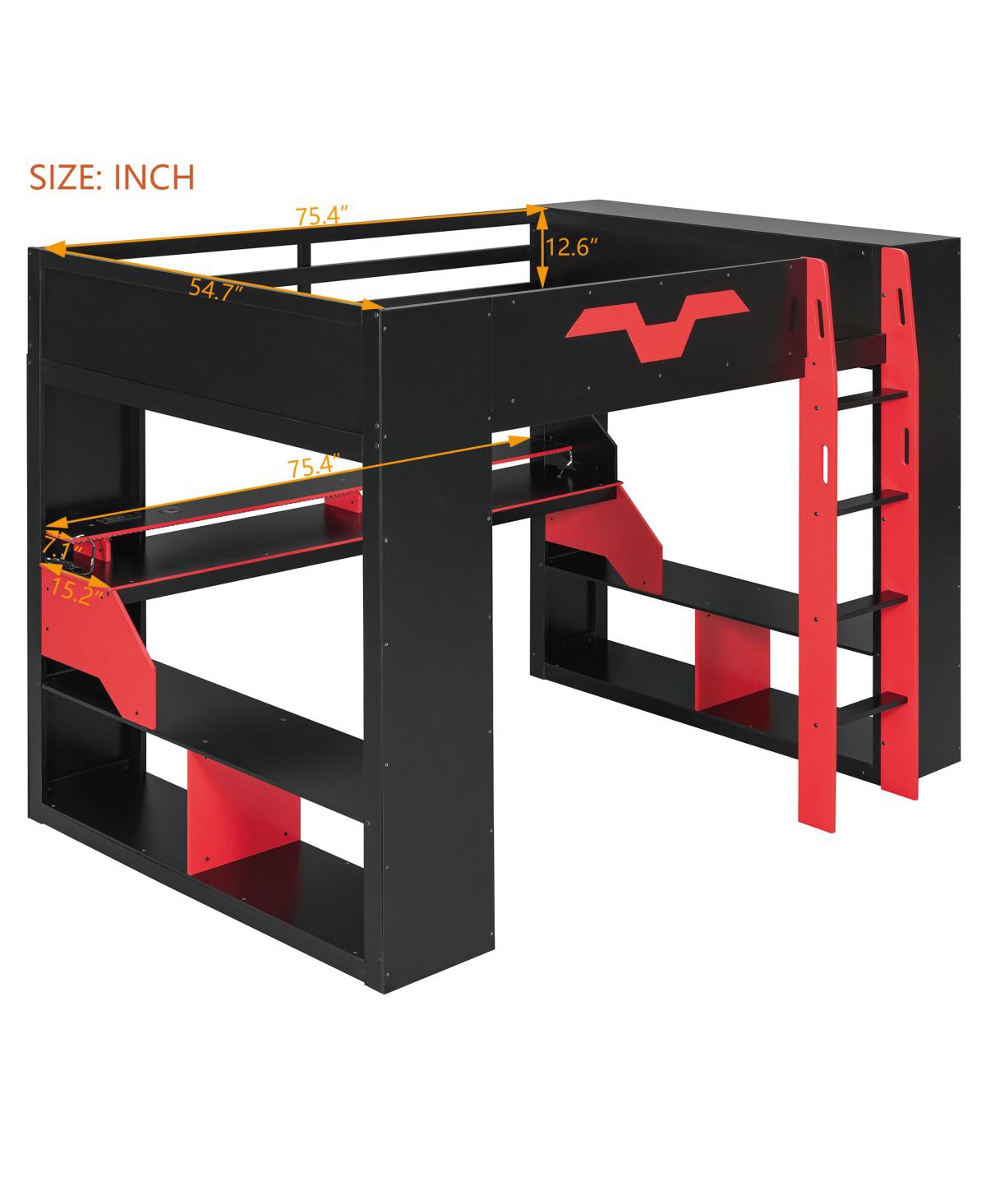 Click here for Streamdale Furniture Wood Loft Bed with Power  Usb... prices