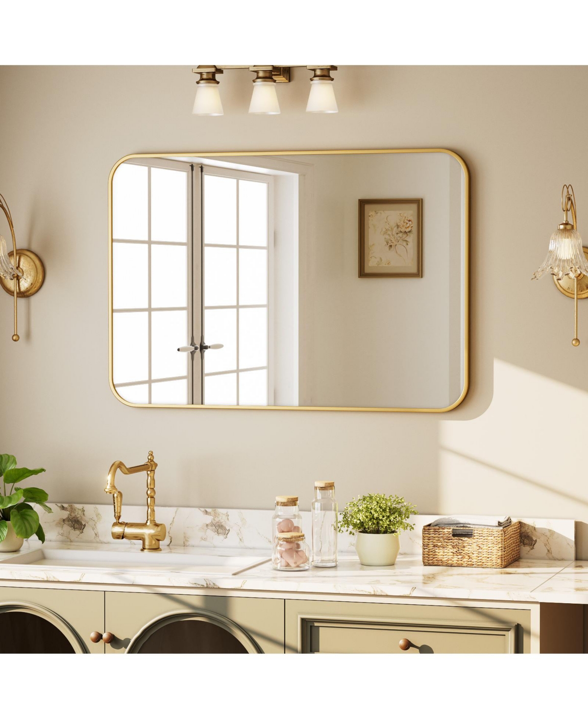 Click here for Koonmi Rounded Rectangle Bathroom Mirror  Aluminum... prices