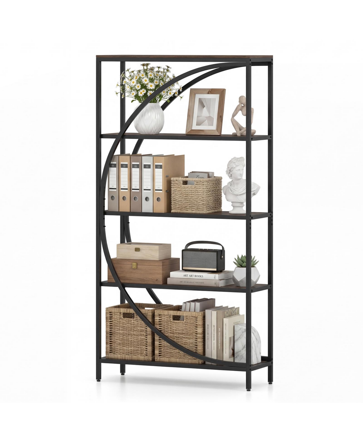 Click here for Costway 5-Tier Bookshelf  65 Tall Industrial Etage... prices