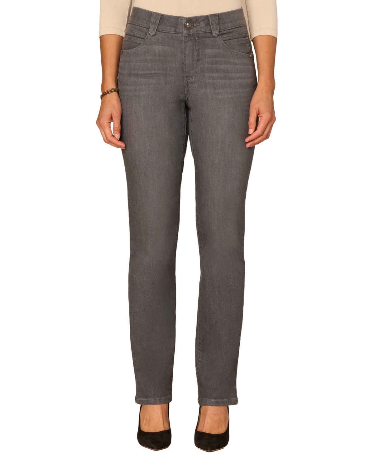 Click here for Democracy Petite Absolution Straight-Leg Jeans - G... prices