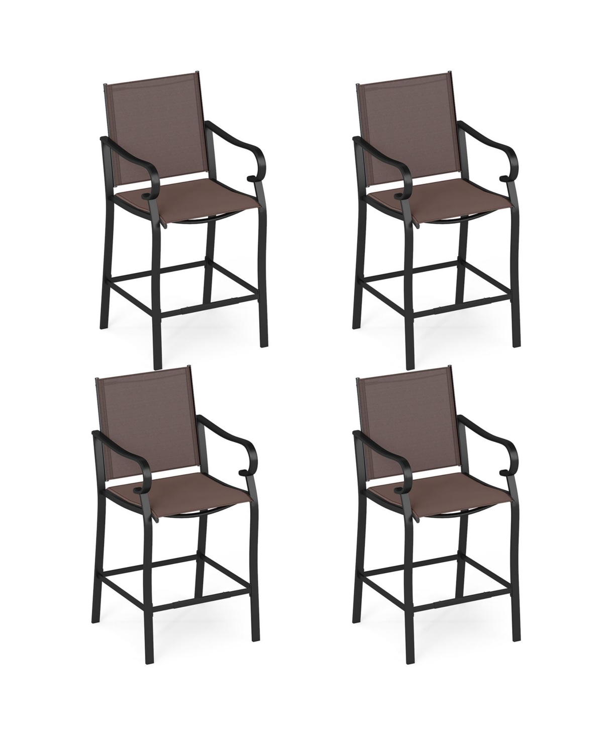 Click here for Gymax Set of 4 Outdoor Counter Height Bar Stools w... prices