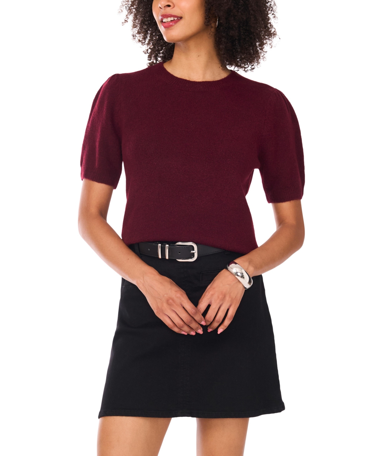 Click here for Vince Camuto Womens Short-Sleeve Crewneck Sweater... prices