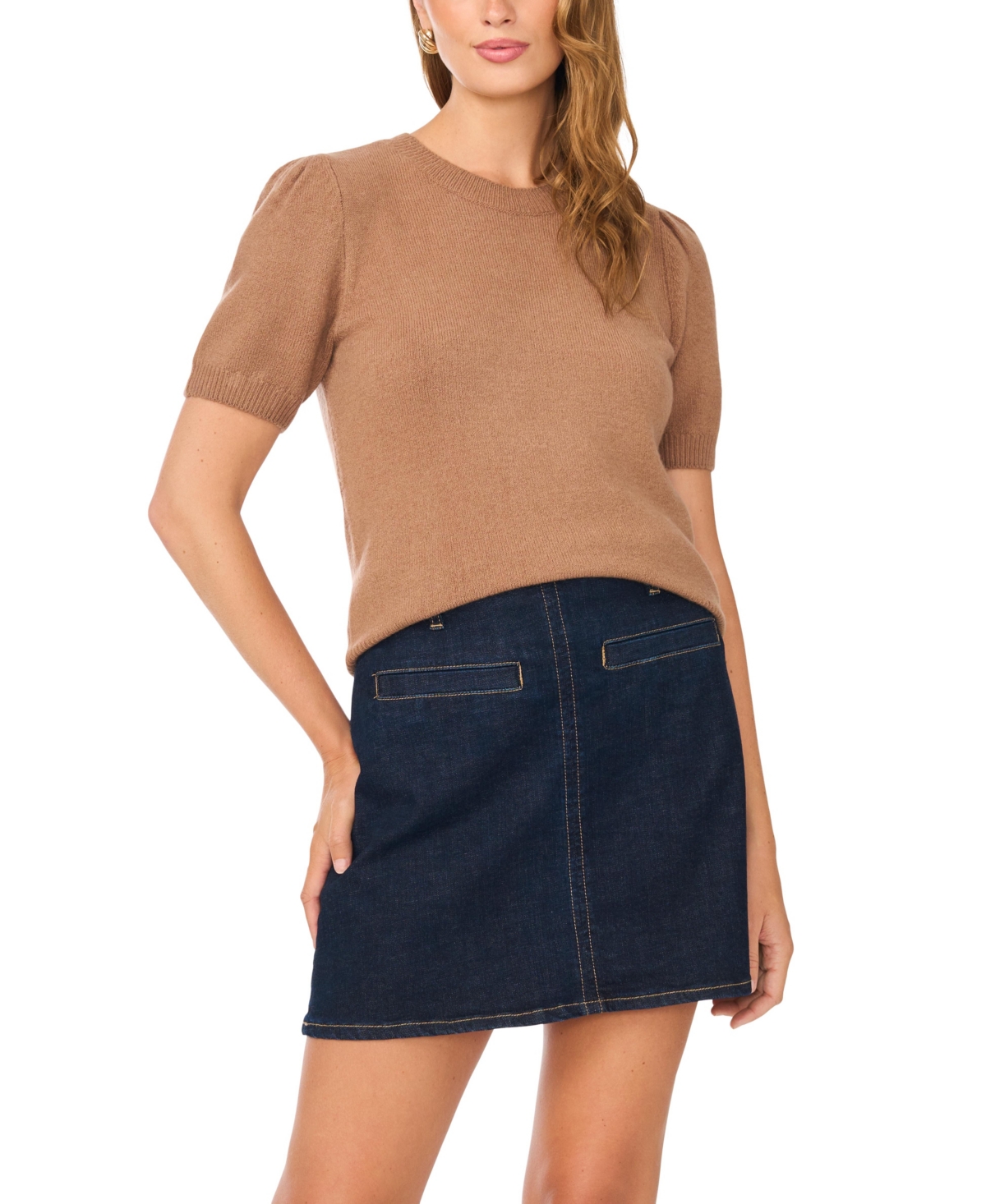 Click here for Vince Camuto Womens Short-Sleeve Crewneck Sweater... prices