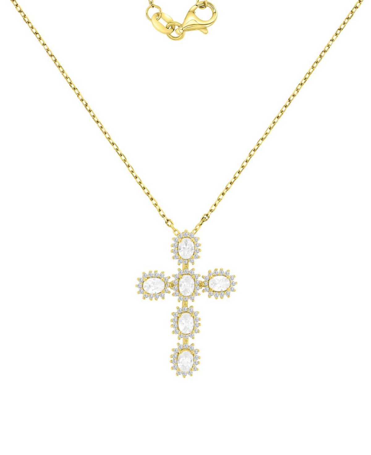 Click here for Macys 14k Gold-Plated Classic Crystal Cross Neckla... prices