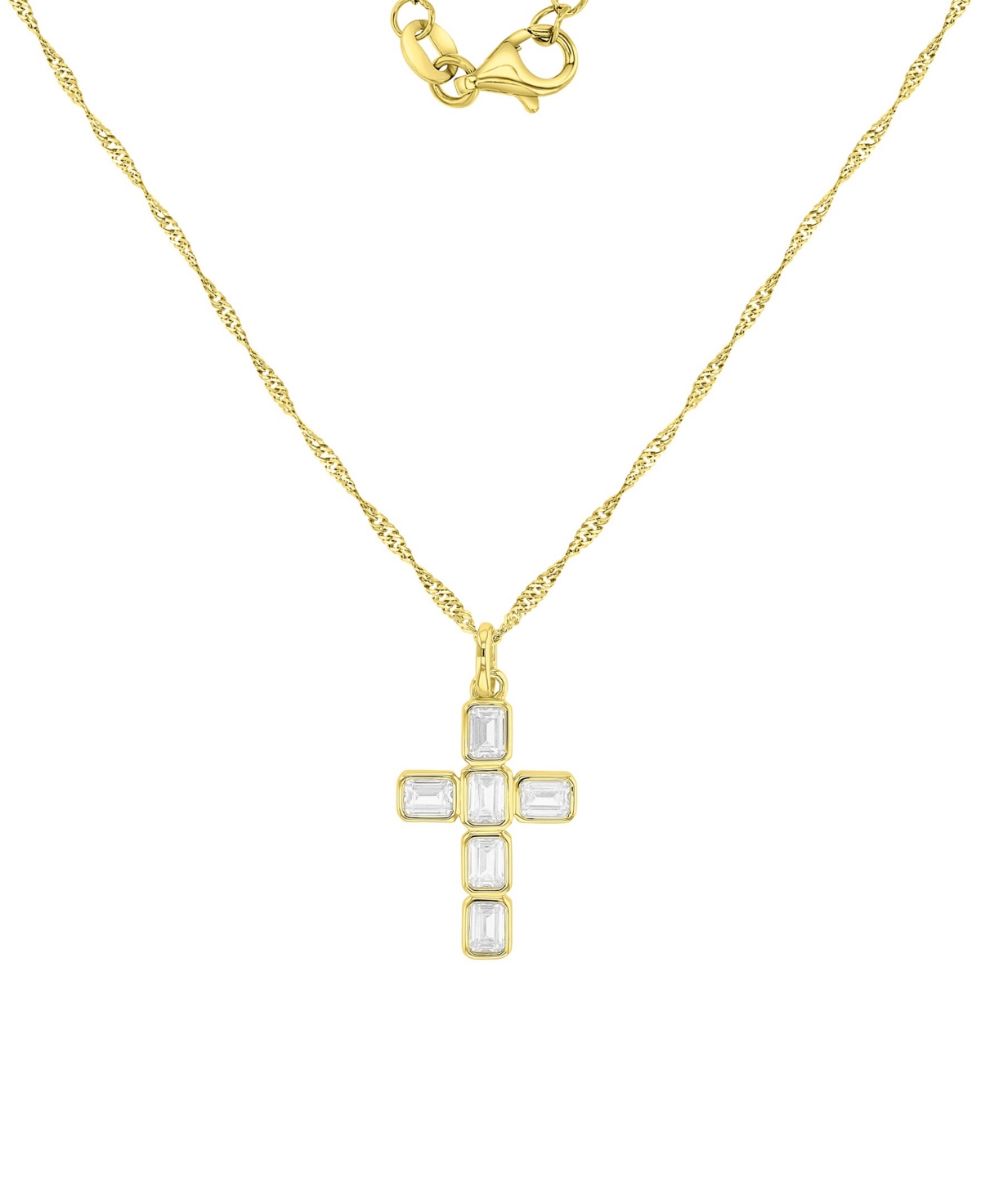 Click here for Macys 14k Gold-Plated Minimalist Cross Chain Neckl... prices