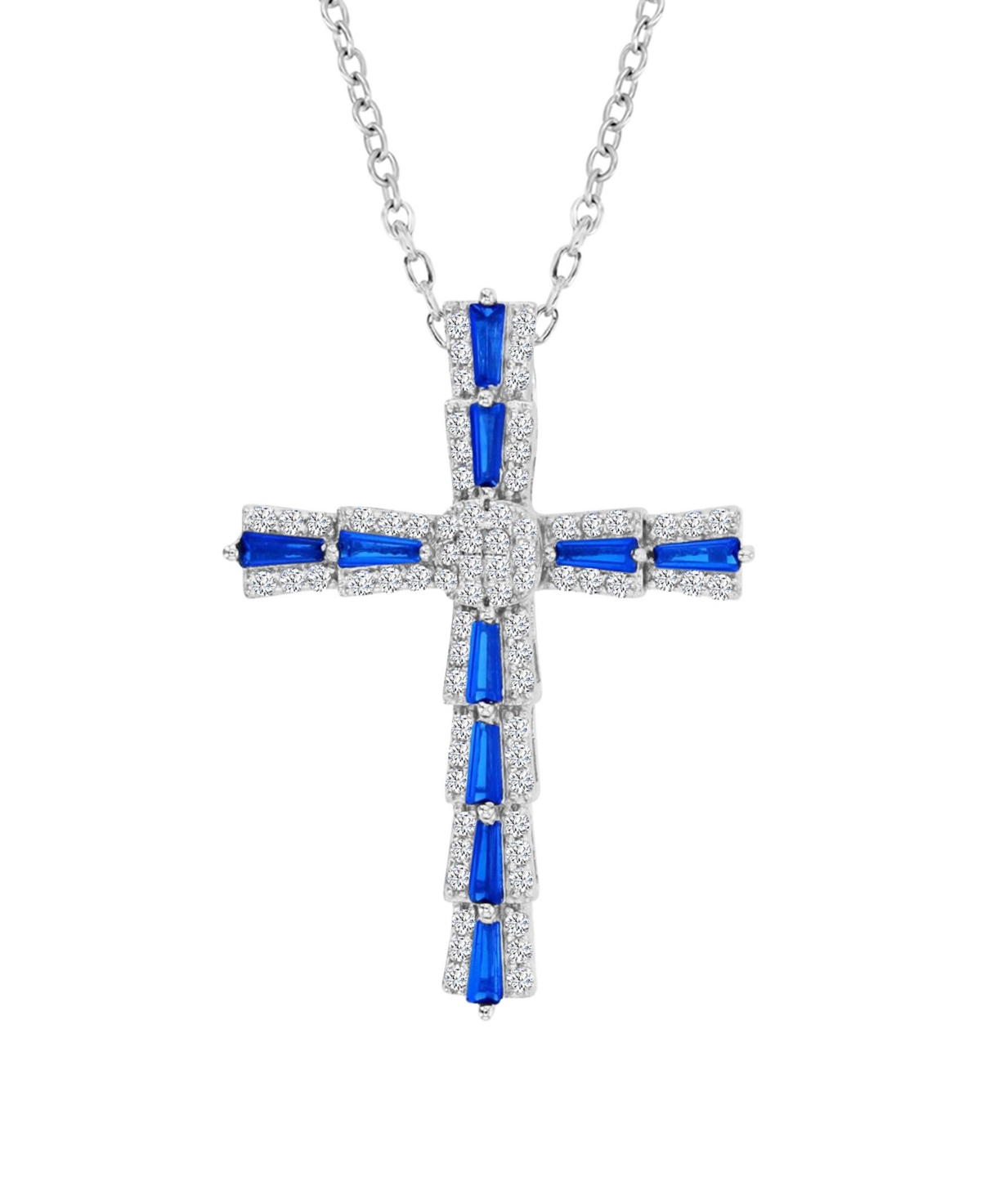 Click here for Macys Colored Crystal Cross Necklace - Silver prices