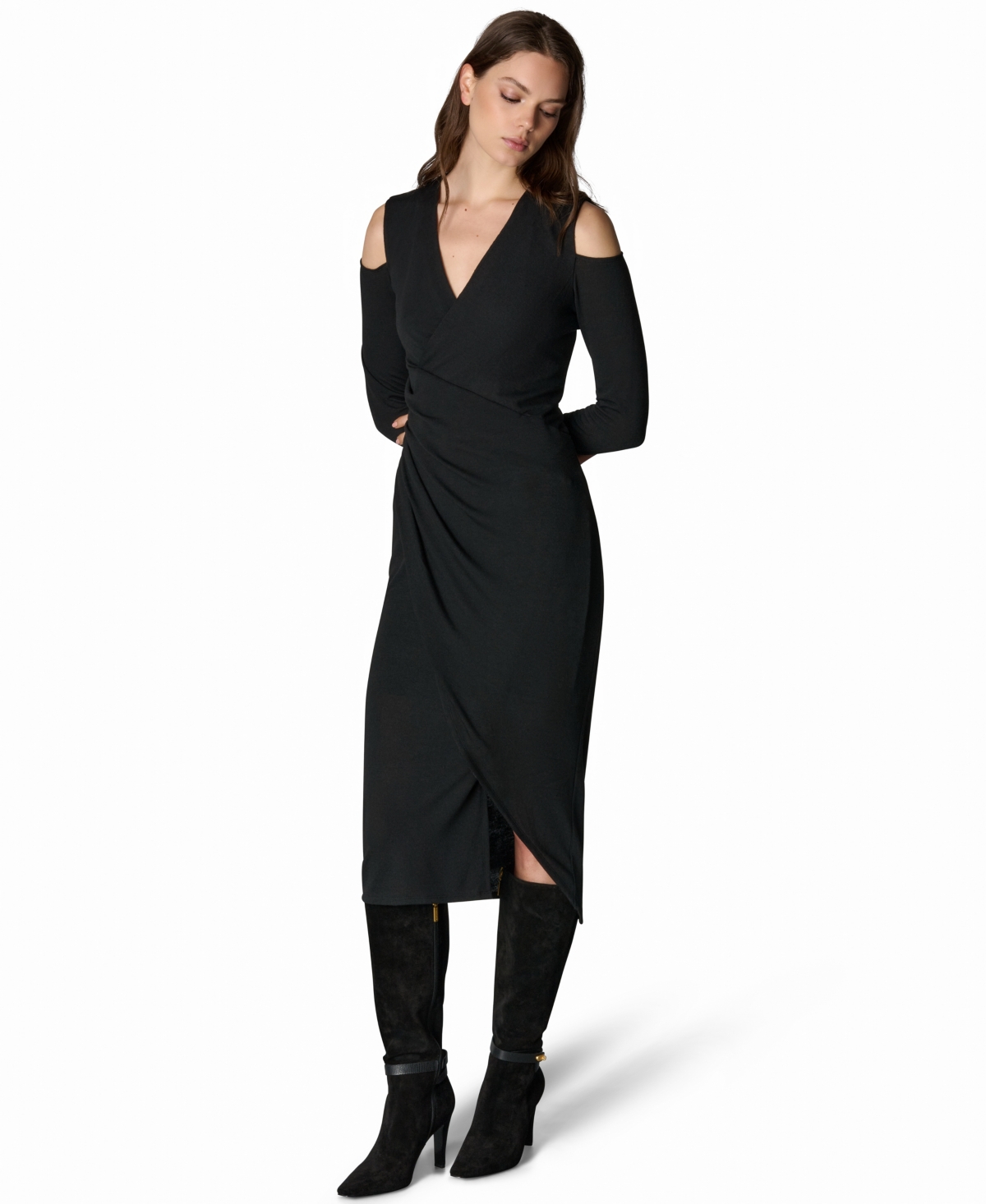 Click here for Donna Karan New York Womens Long-Sleeve Cold-Shoul... prices