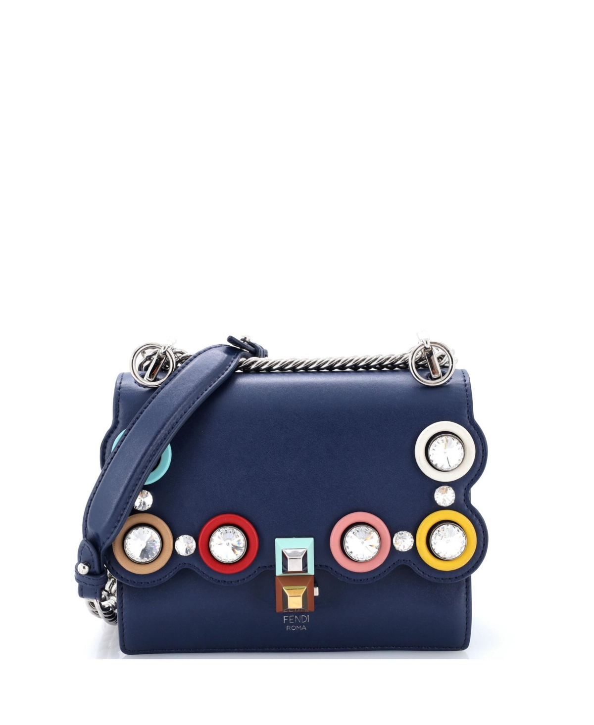 Click here for Pre-Owned Fendi Small Eyelet Kan I Bag Leather wit... prices