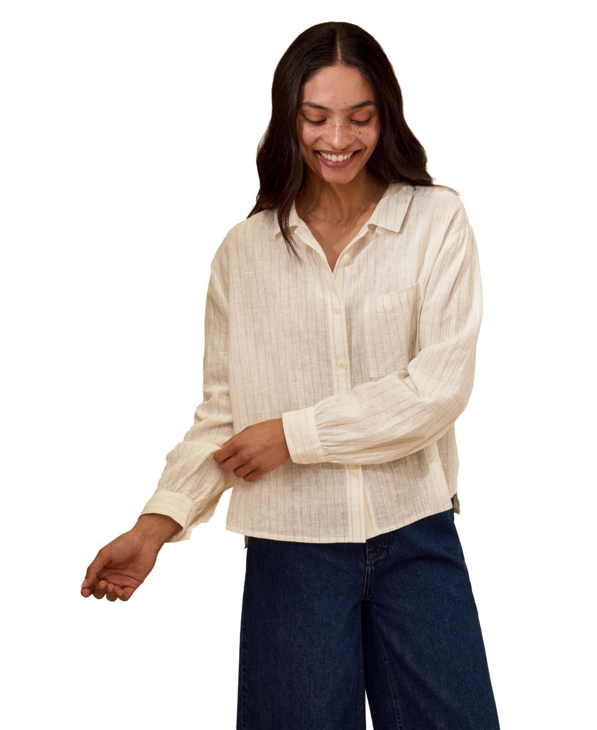 Click here for Celtic & Co. Womens Draped Boxy Collared Shirt - E... prices